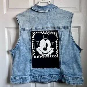 DC Jeans | Jackets & Coats | Upcycled Denim Jacket Mickey Mouse Disney ...